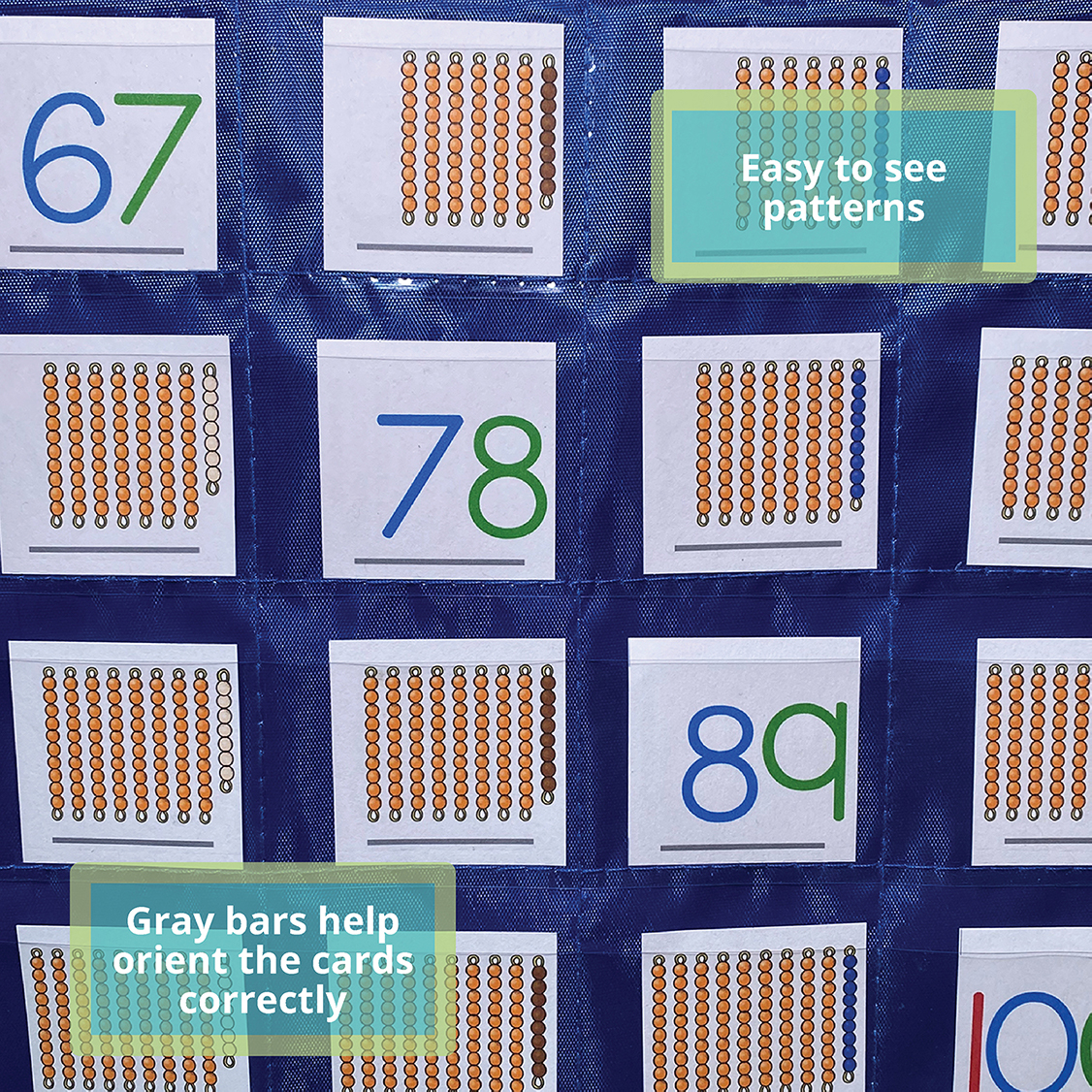 Montessori Math Hundred Chart Activity Cards with Colored Beads | Made ...