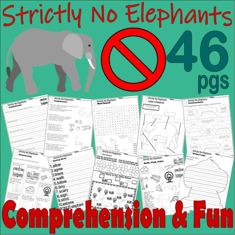Strictly No Elephants Book Companion Reading Comprehension | Made By ...