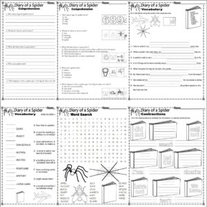 Diary of a Spider Book Companion Reading Comprehension | Made By Teachers