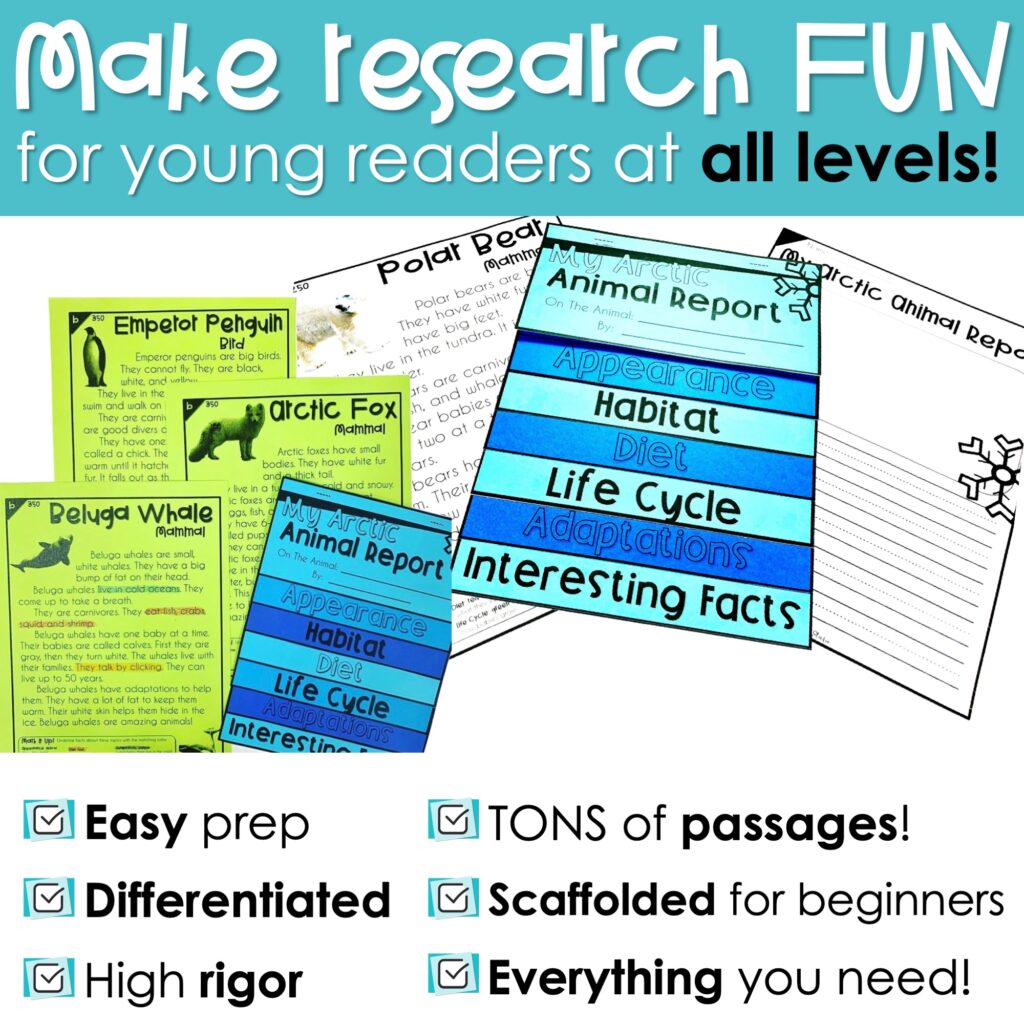Winter Arctic Animals Research Project and Reading Passages | Made By ...
