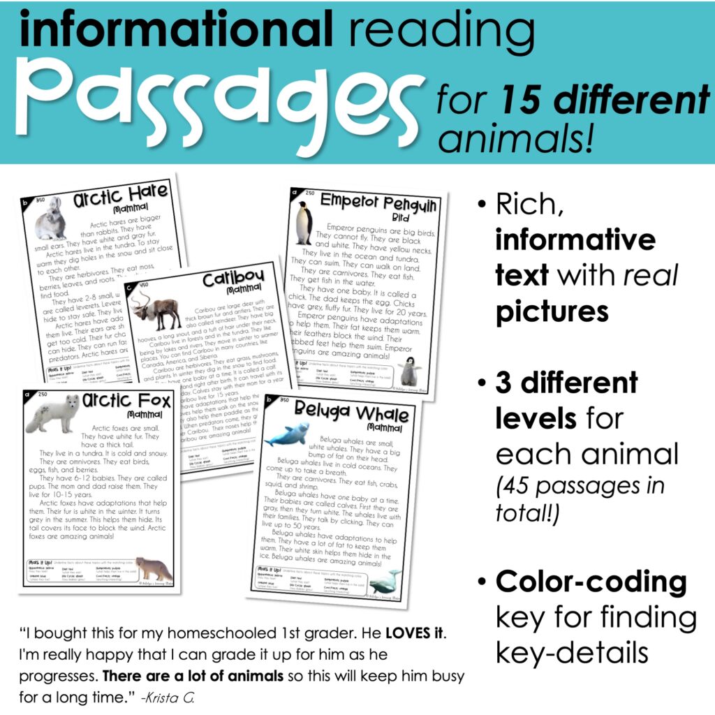 Winter Arctic Animals Research Project and Reading Passages | Made By ...