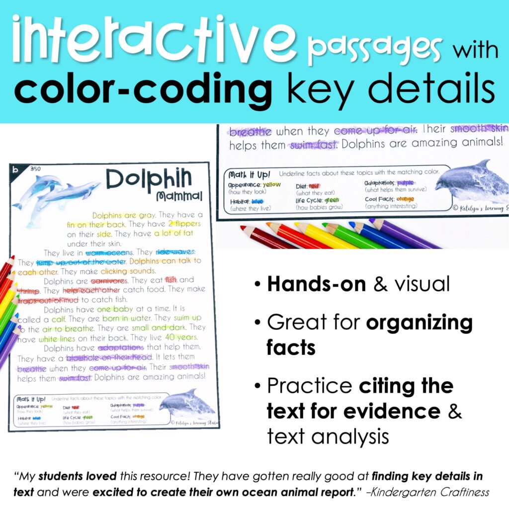 Ocean Unit Study | Ocean Animals Research Projects and Reading Passages ...