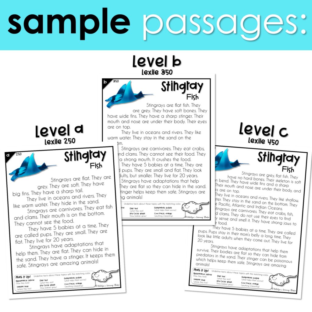 Ocean Unit Study | Ocean Animals Research Projects and Reading Passages ...