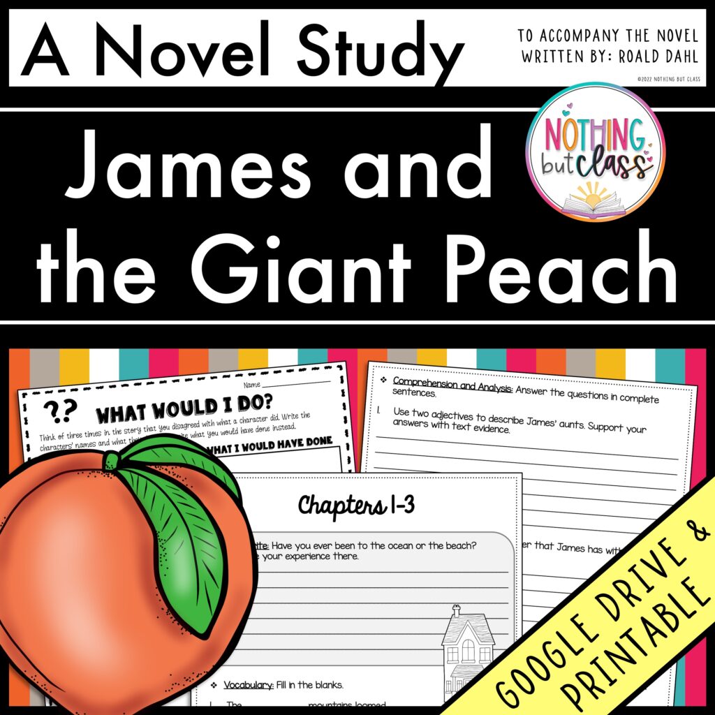 James and the Giant Peach Novel Study | Comprehension and Vocabulary ...