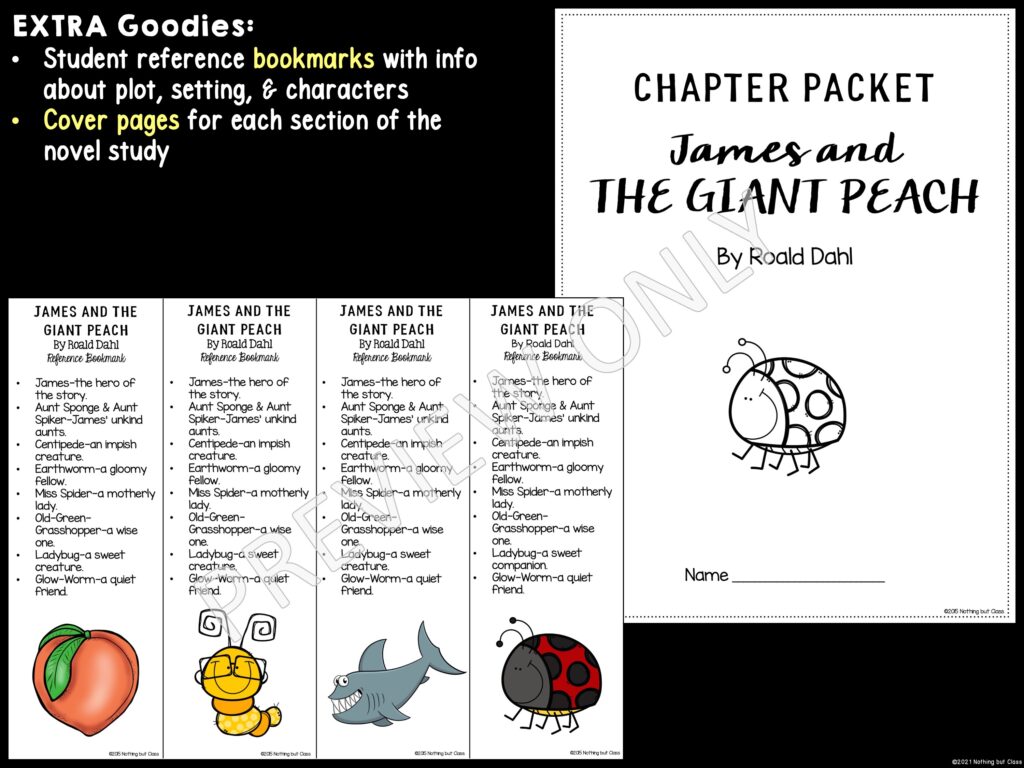 James and the Giant Peach Novel Study | Comprehension and Vocabulary ...