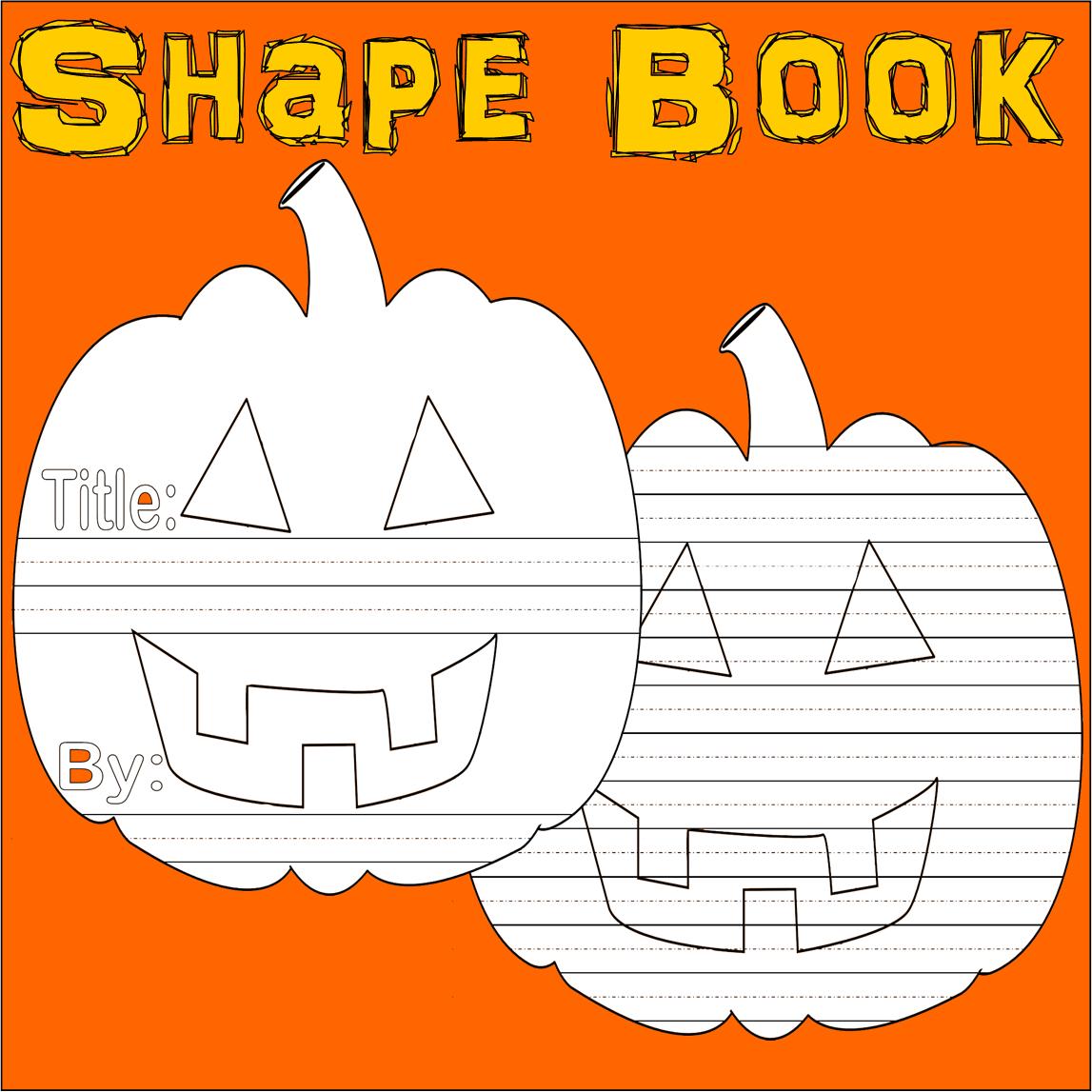 Jack-o-Lantern Pumpkin Shape Book Halloween Primary Handwriting Lines ...