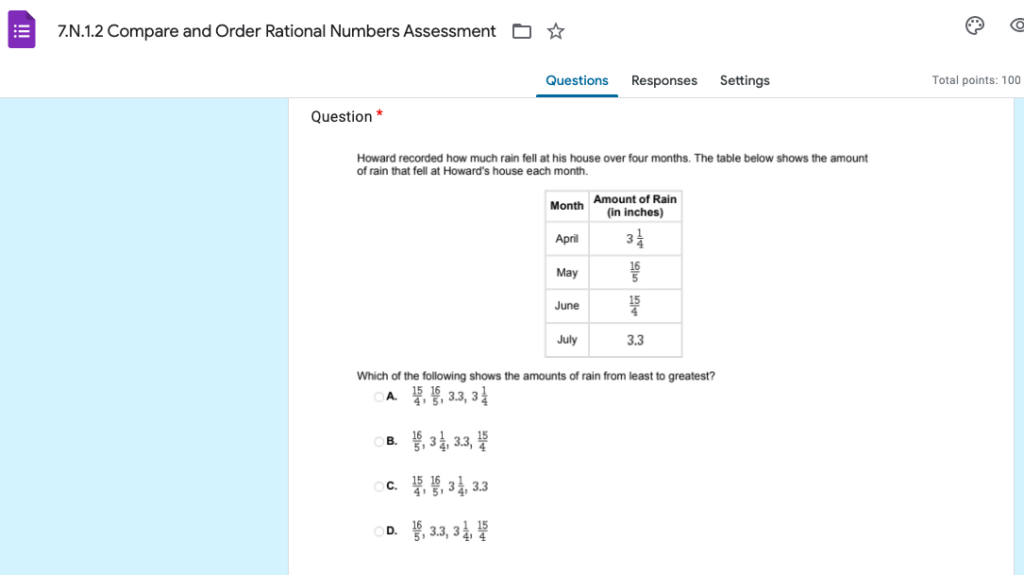 7th Math Lesson - Compare and Order Rational Numbers 7.N.1.2 OAS | Made ...