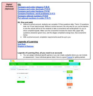 7th Math Lesson - Compare and Order Rational Numbers 7.N.1.2 OAS | Made ...