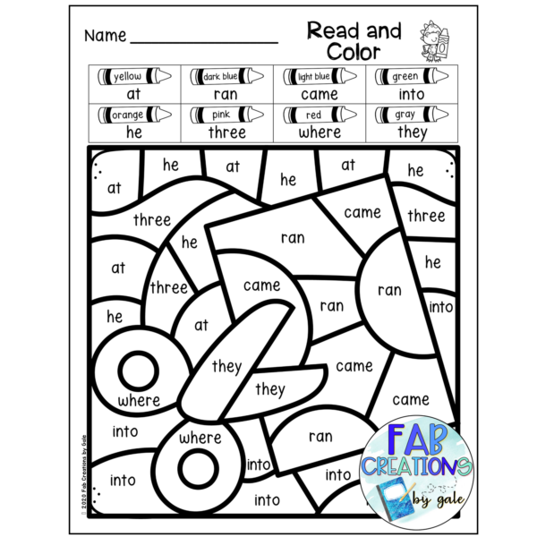 Sight Word Color by Code for High Frequency Words - Made By Teachers