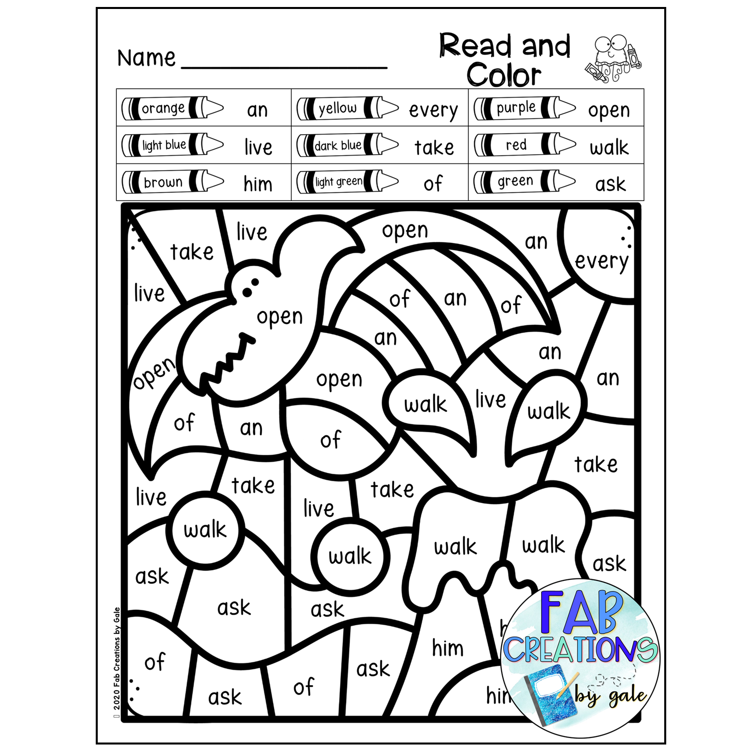 Sight Word Color by Code for High Frequency Words | Made By Teachers