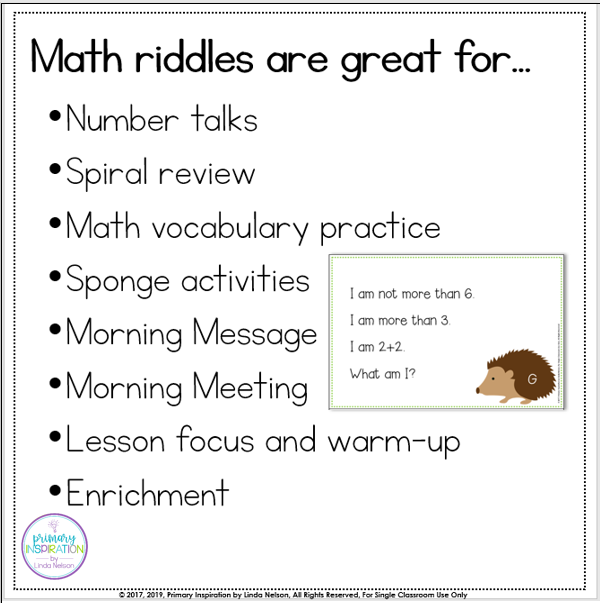 Kindergarten Number Sense Math Riddle Activities - Spiral Review | Made ...