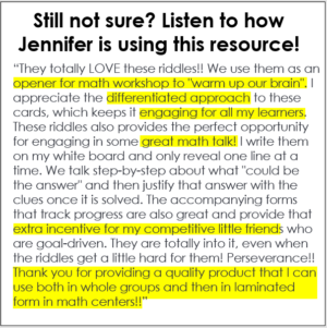 Kindergarten Number Sense Math Riddle Activities - Spiral Review | Made ...