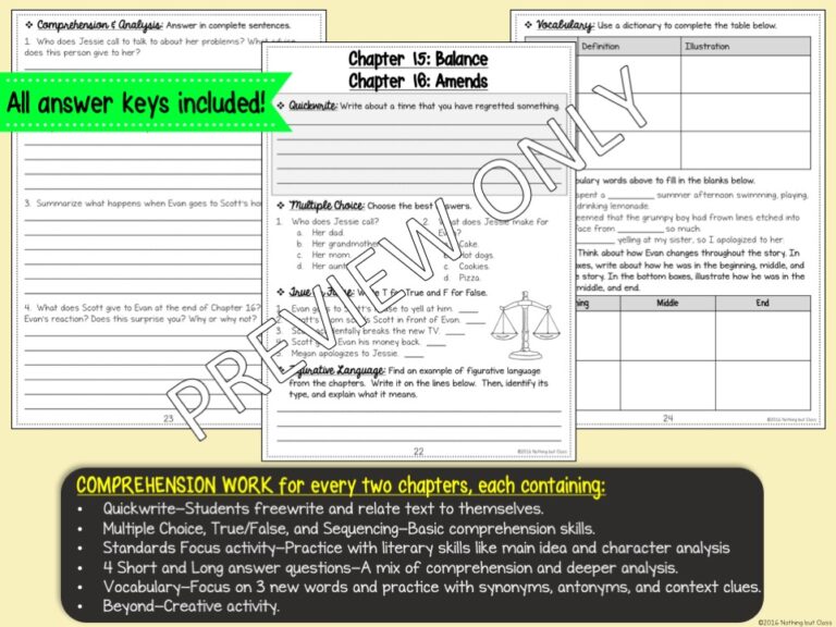 The Lemonade Crime Novel Study Unit | Comprehension and Vocabulary with ...