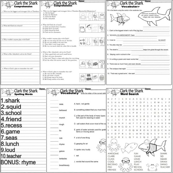 Clark the Shark Book Companion Reading Comprehension | Made By Teachers