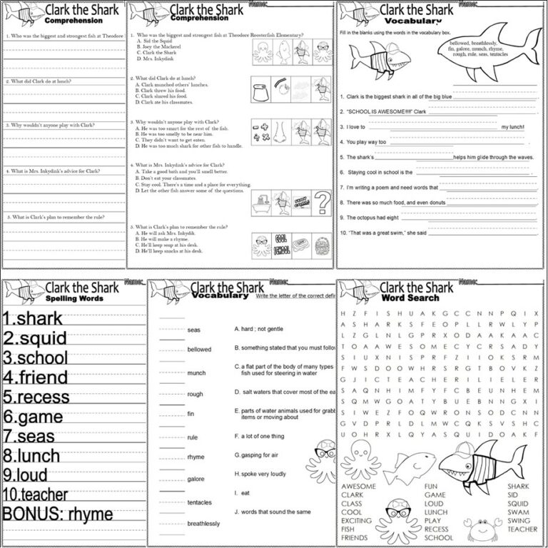 Clark the Shark Book Companion Reading Comprehension | Made By Teachers