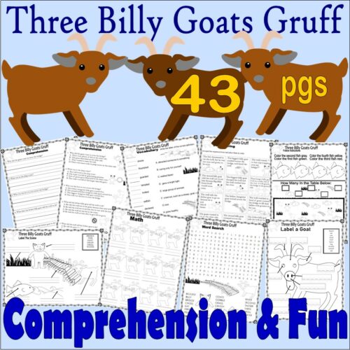 The Three Billy Goats Gruff Book Companion Reading Comprehension | Made ...
