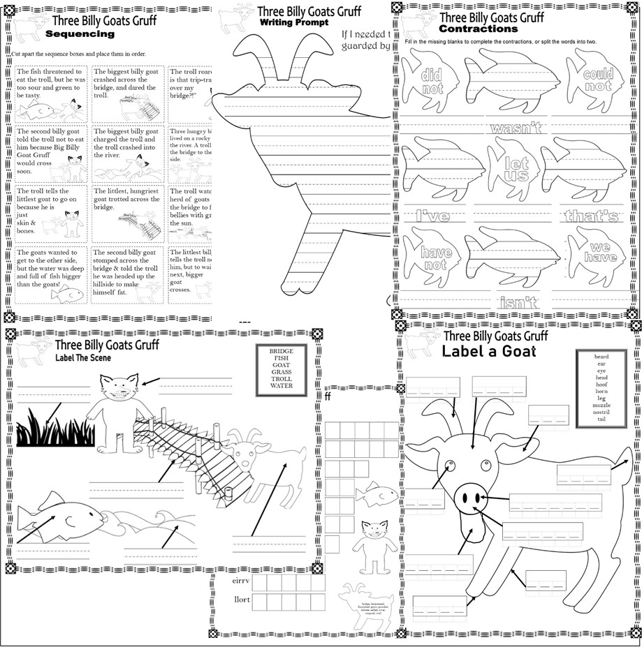 The Three Billy Goats Gruff Book Companion Reading Comprehension | Made ...