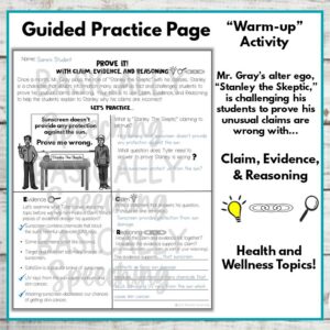Claim Evidence Reasoning CER Paragraph Practice Activity Prove It With ...