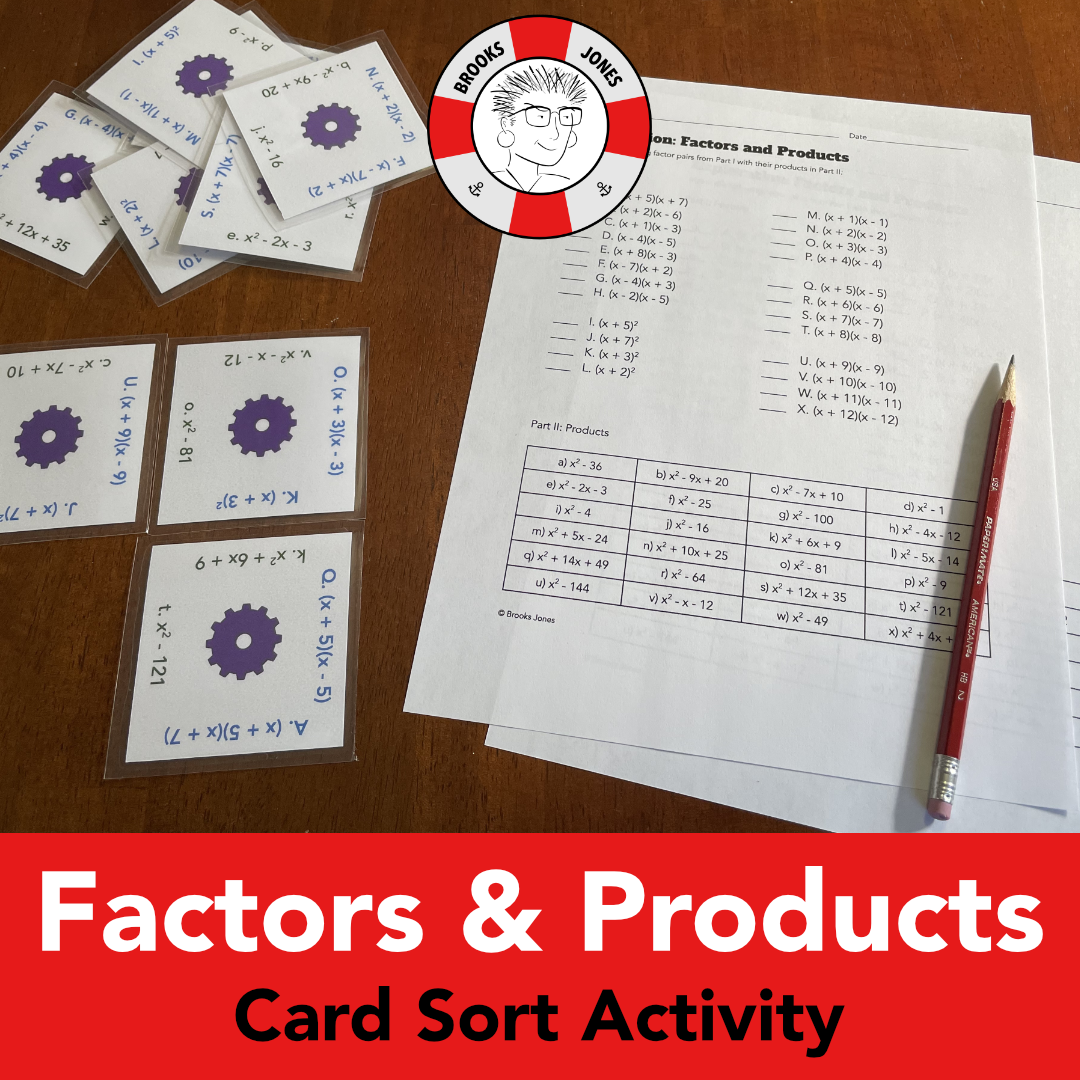 Polynomial Factors & Products Card Sort Activity | Made By Teachers