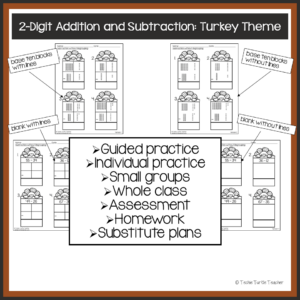 2-Digit Addition & Subtraction Using Base Ten Blocks - Turkey ...