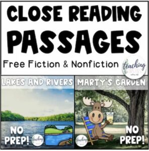 Close Reading Passages FREE – Fiction & Non-Fiction No Prep Samples ...