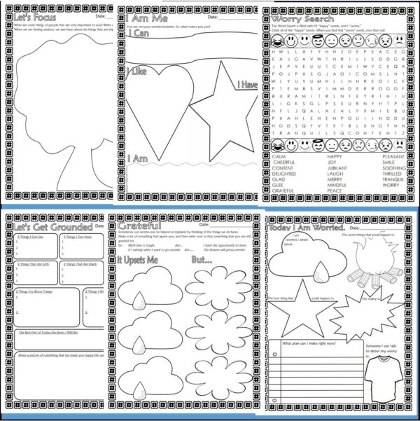 Worry Journal Coping Skills Writing & Activities for anxiety | Made By ...