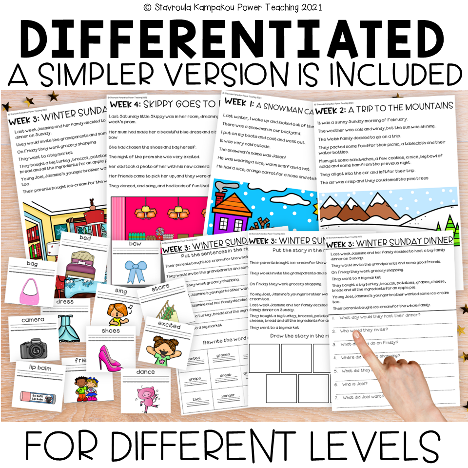 Simple Reading Comprehension for Special Education January | Made By ...