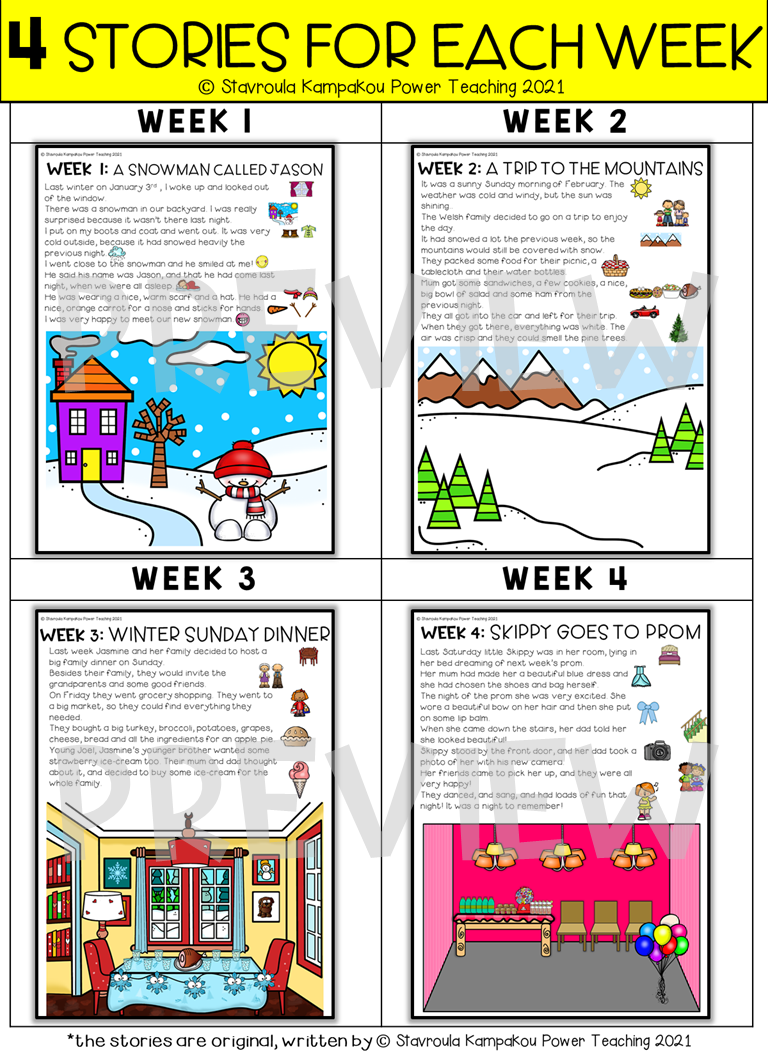 Simple Reading Comprehension for Special Education January | Made By ...