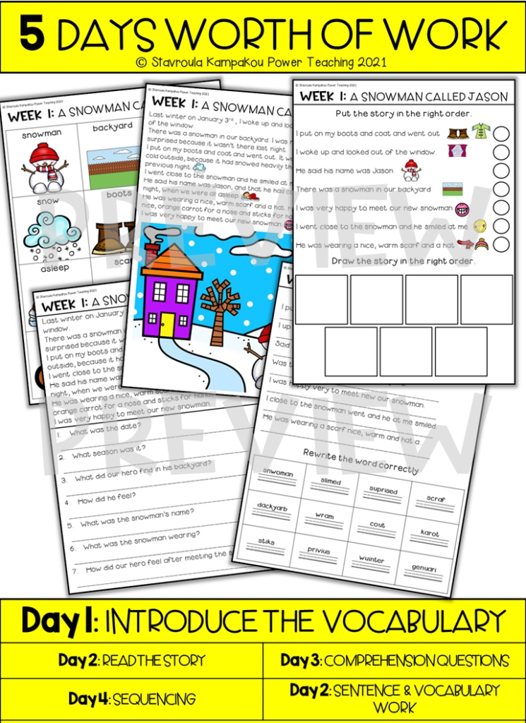 Simple Reading Comprehension for Special Education January | Made By ...