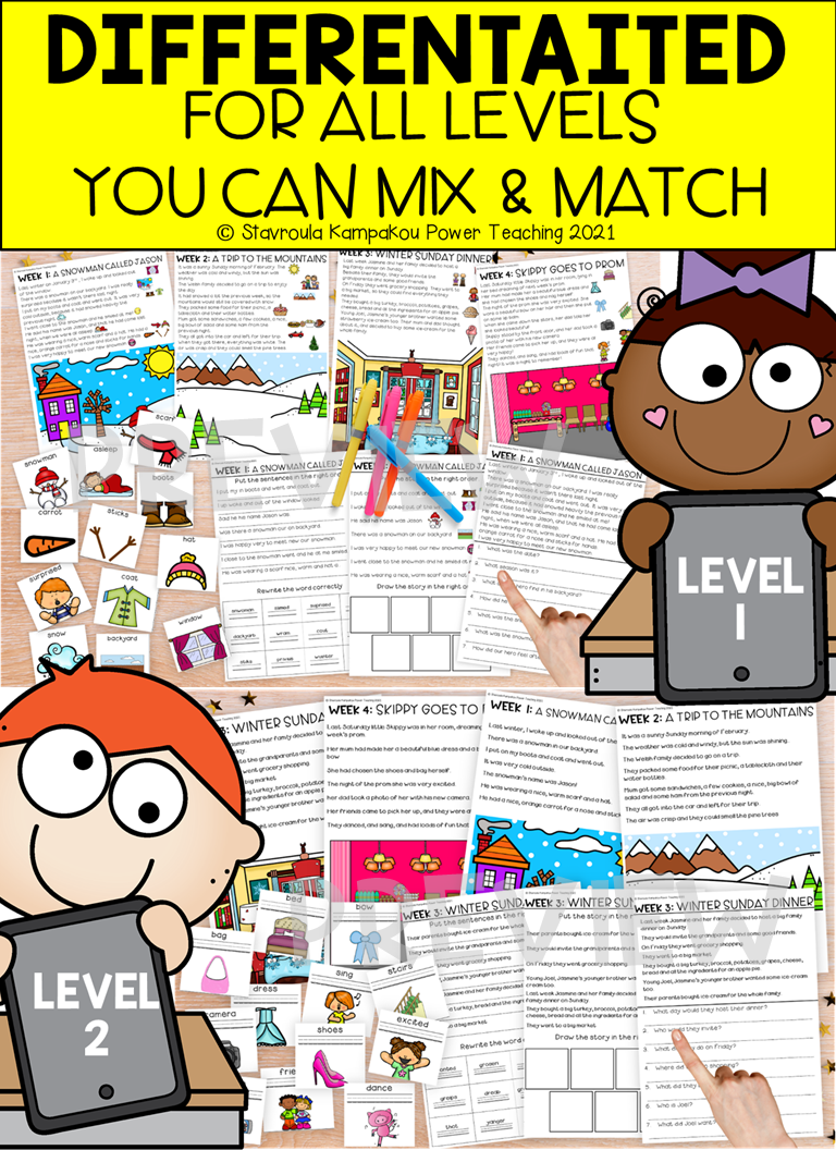 Simple Reading Comprehension for Special Education January | Made By ...