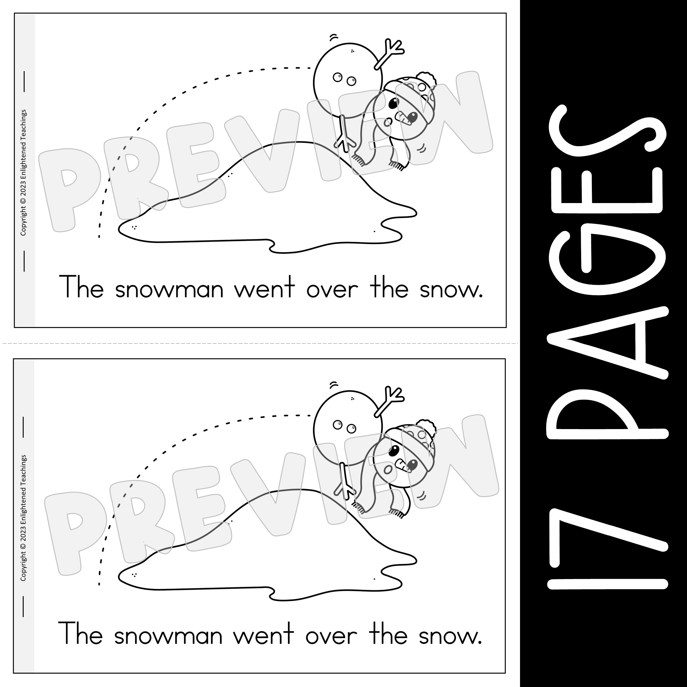 Snowman Prepositions Emergent Reader Reference Guide Winter ...