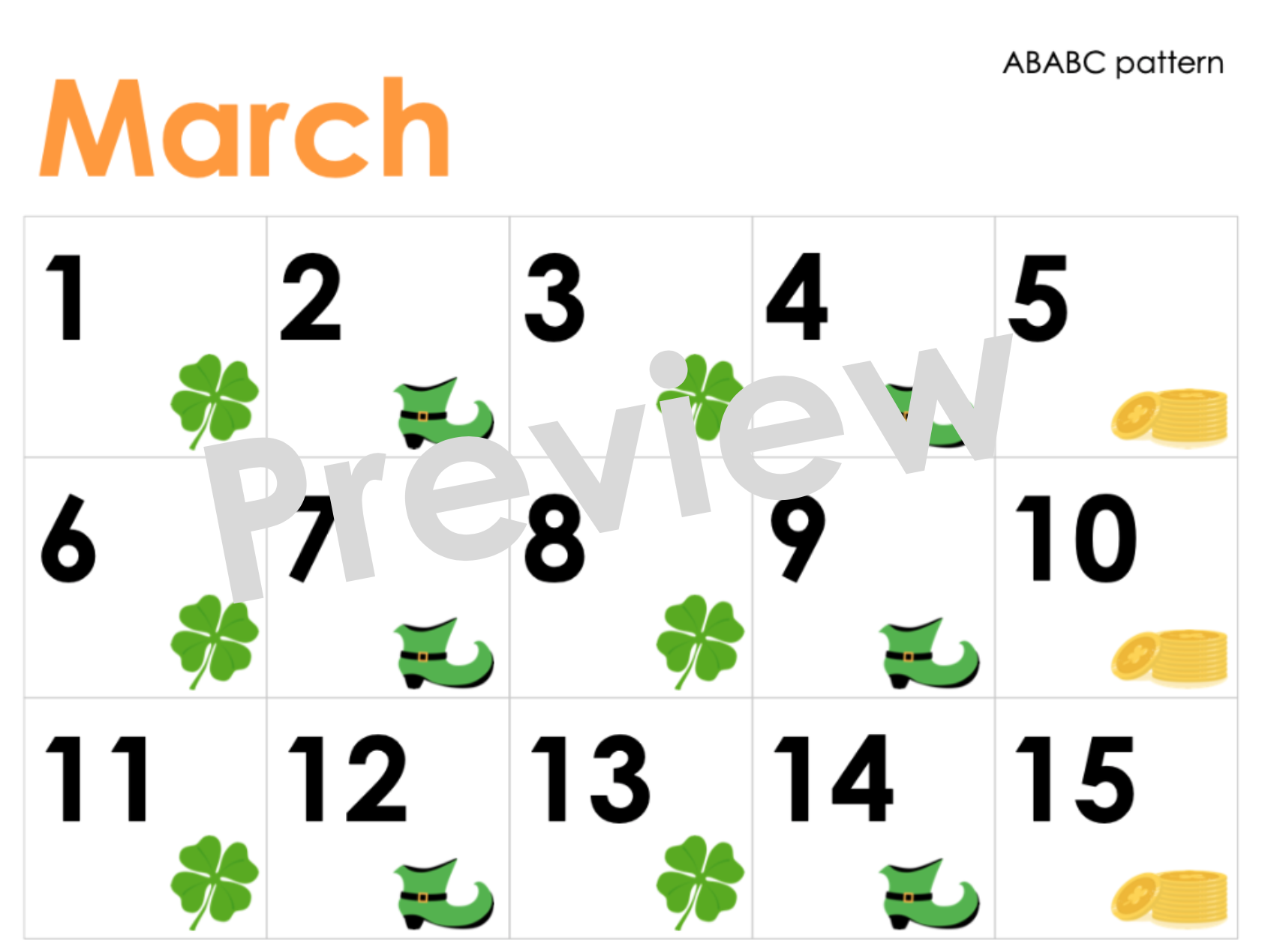 Calendar featuring Patterns for Morning Meeting and Daily Calendar ...