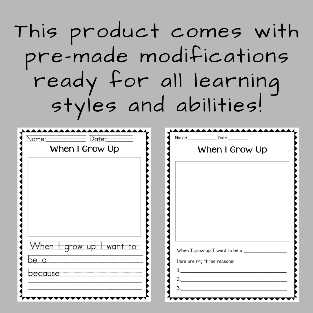 When I Grow Up Writing Prompts K-2 | Made By Teachers