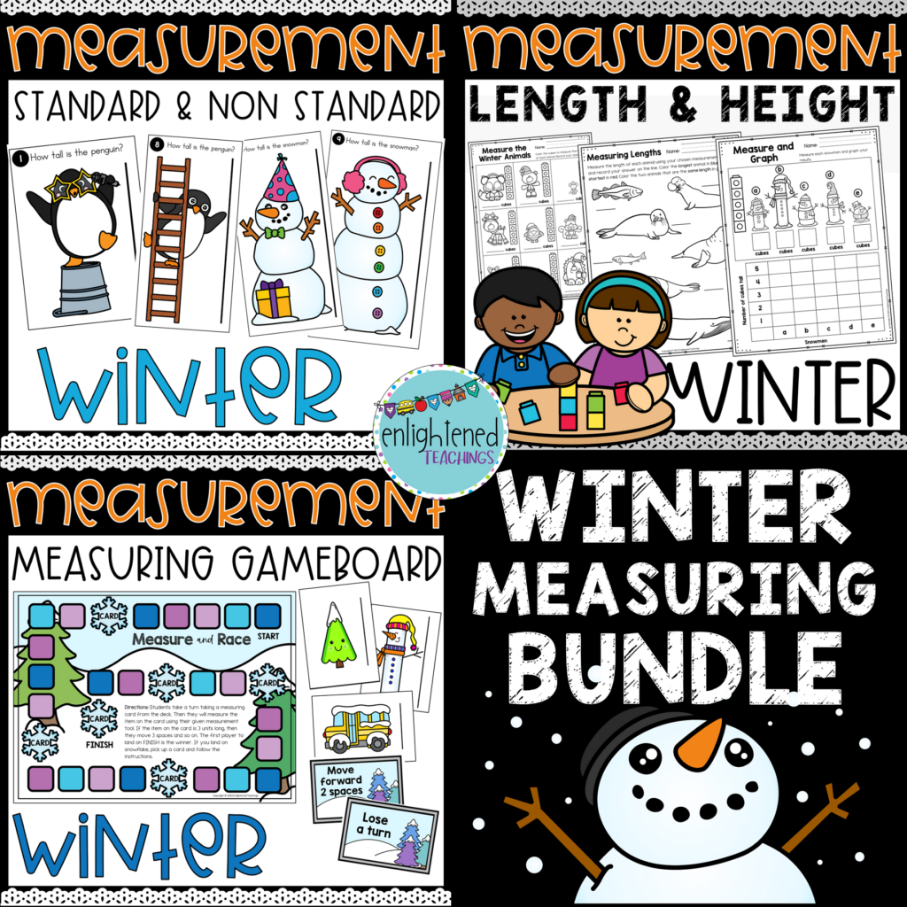 Winter Measurement Activities BUNDLE Measurement Worksheets, Task Cards ...