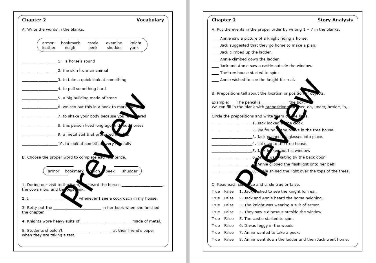 Magic Tree House "The Knight at Dawn" worksheets | Made By Teachers