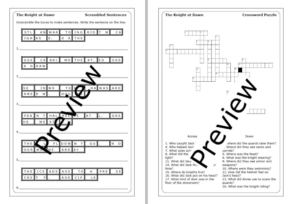 Magic Tree House "The Knight at Dawn" worksheets | Made By Teachers