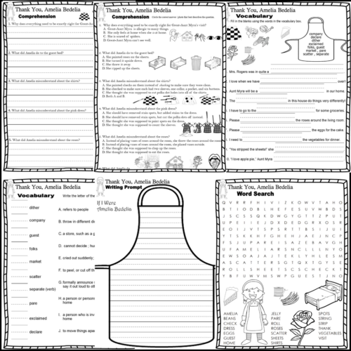 Thank You, Amelia Bedelia Book Companion Reading Comprehension ...