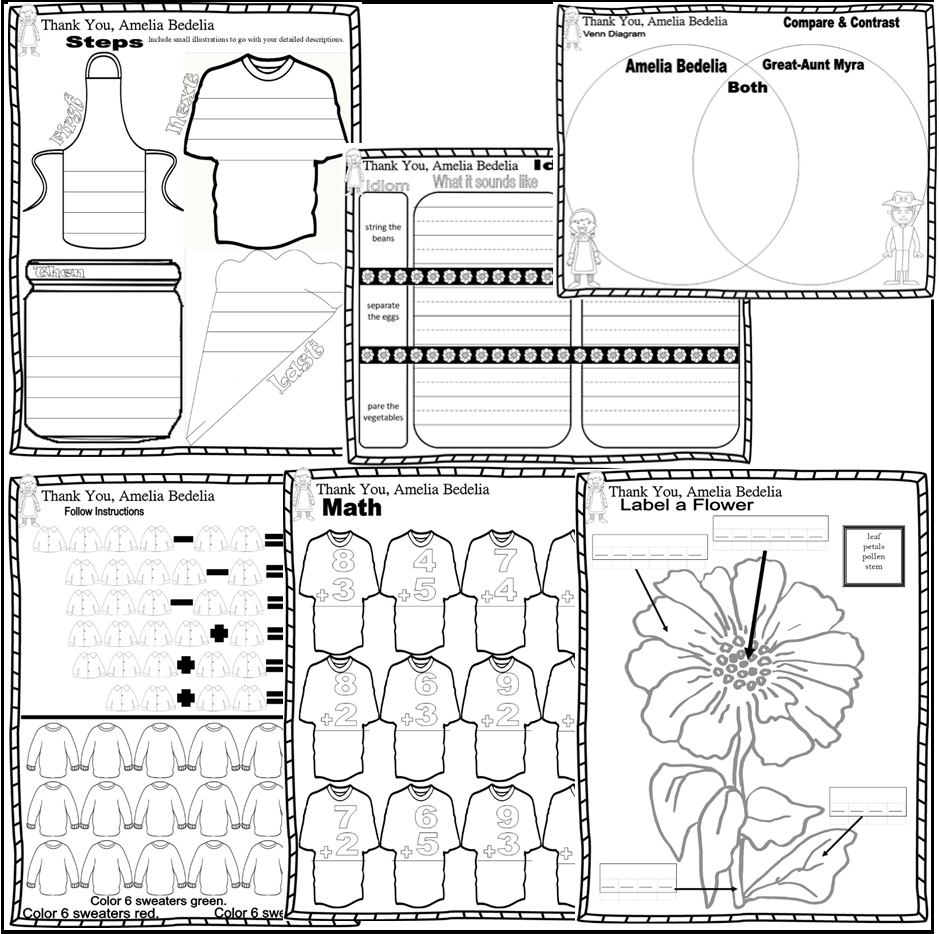 Thank You, Amelia Bedelia Book Companion Reading Comprehension ...