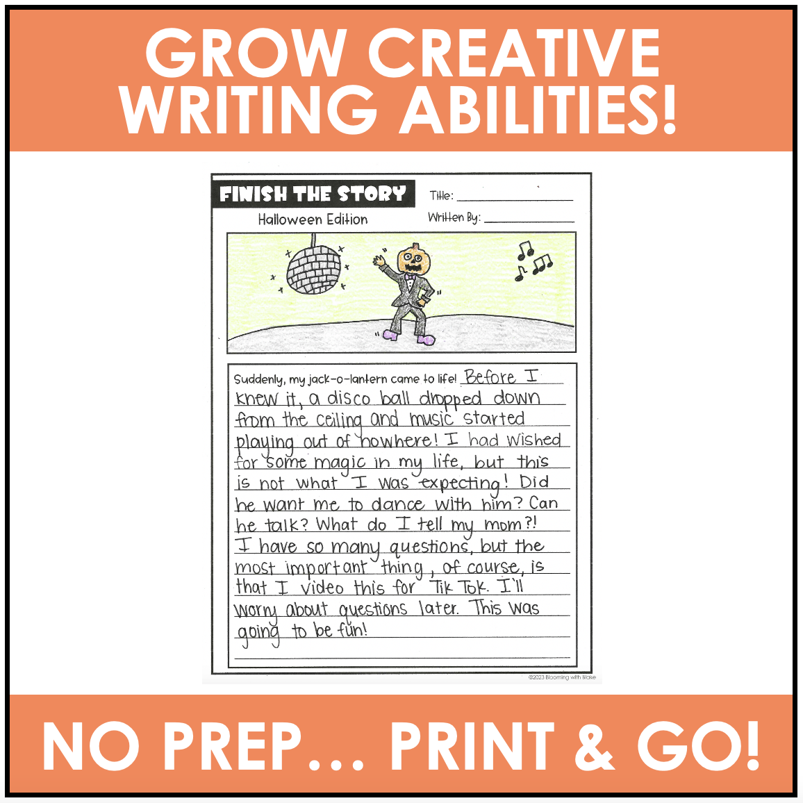 Halloween Writing Activity Finish the Story Creative Writing Prompts ...