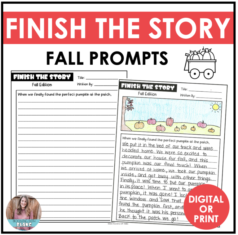 Fall Writing Activity Finish the Story Creative Writing Prompts | Made ...
