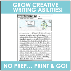 Back to School Writing Activity Finish the Story Creative Writing ...