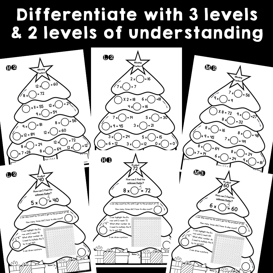 Missing Factors | Unknown Factors | Christmas Math Craft ...