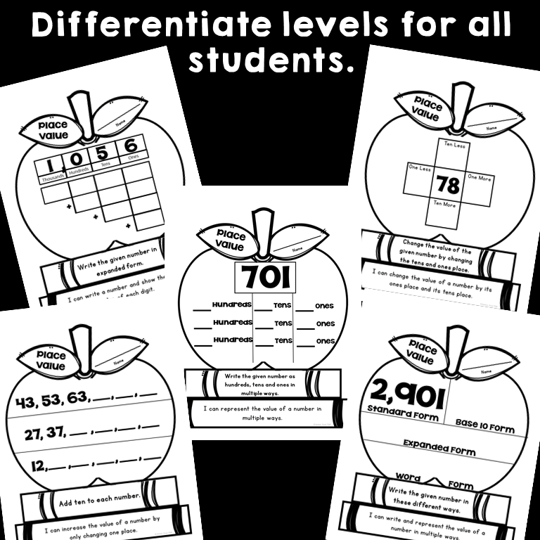 Math Craft Place Value Activities - Apple Math Craft | Made By Teachers