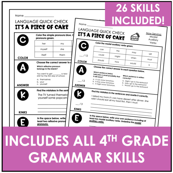 4th Grade Grammar Practice Worksheets and Assessments | Made By Teachers