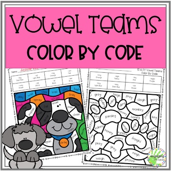 Vowel Teams Color by Code | Made By Teachers