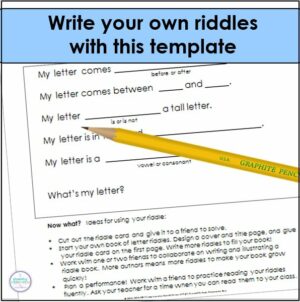 Alphabet Riddles for Letter Fluency and Critical Thinking | Made By ...