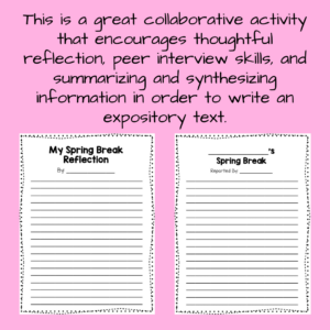 Spring Break Reflection & Peer Interview | Made By Teachers