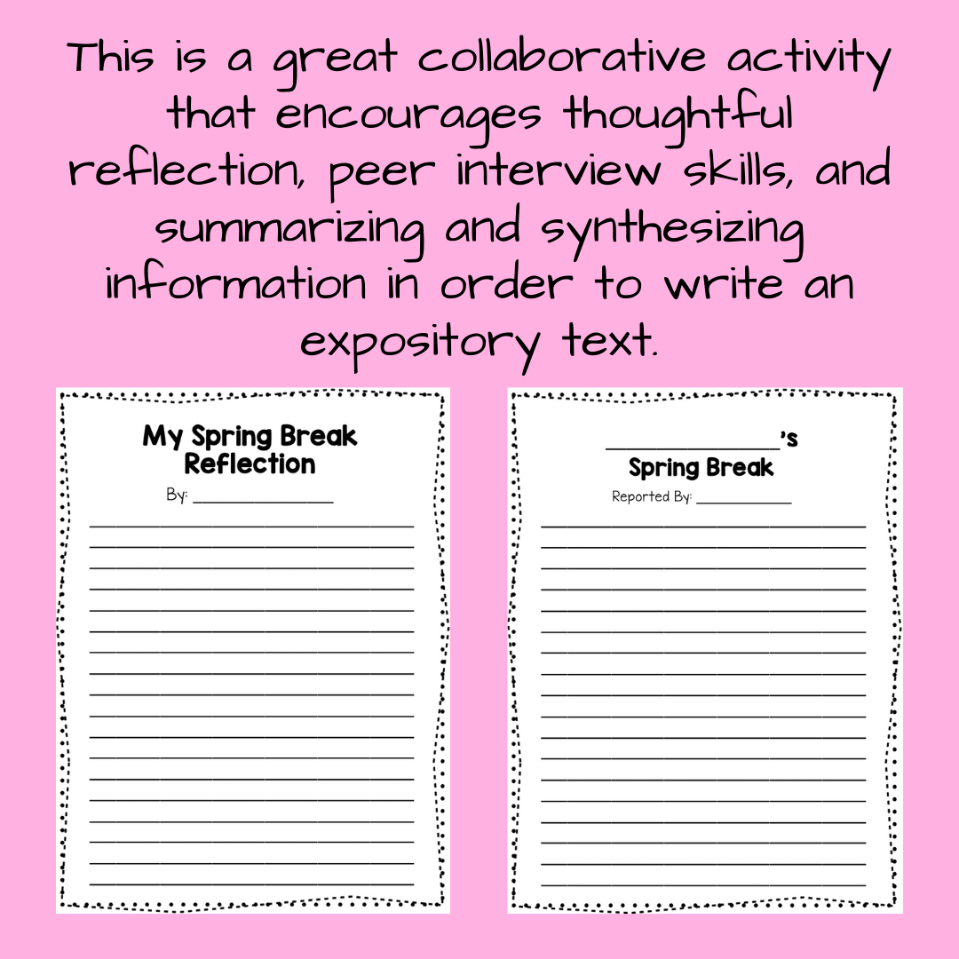 Spring Break Reflection & Peer Interview | Made By Teachers