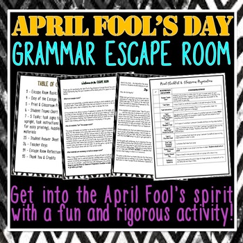 April Fool's Day Grammar Escape Room | Made By Teachers