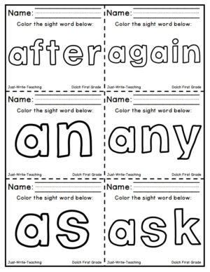First Grade Sight Word Task Cards | Made By Teachers